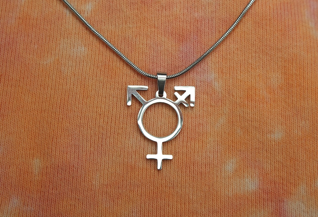 Transgender Necklace or Earrings, Trans Gender Sign Charm Genderqueer ...