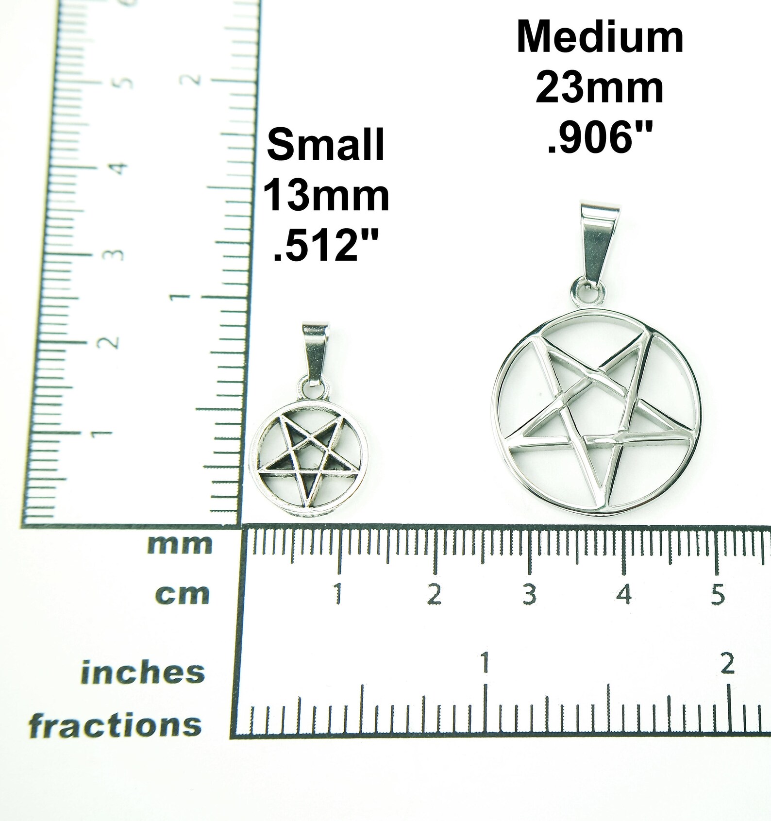 Inverted Pentacle Necklace or Earrings, Pick Small or Medium Charm Size ...