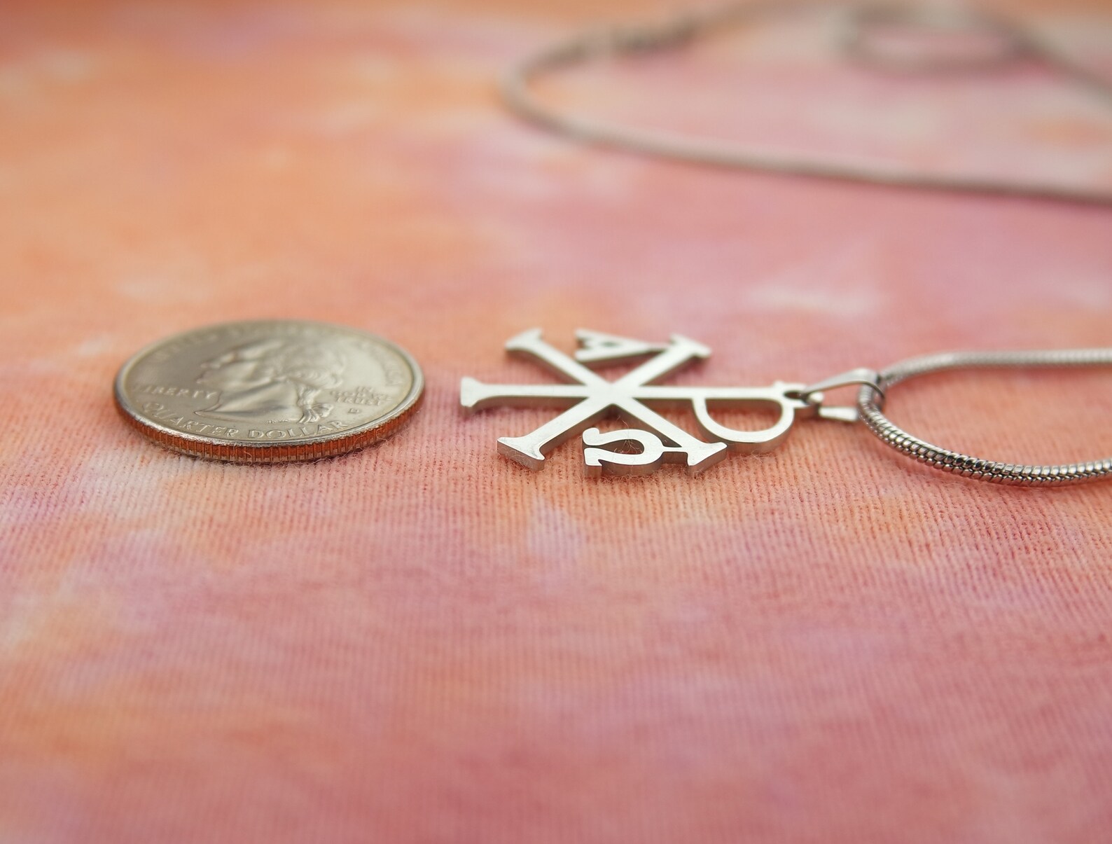 Alpha Omega Chi Rho Necklace, Christogram Chrismon Charm Pendant ...