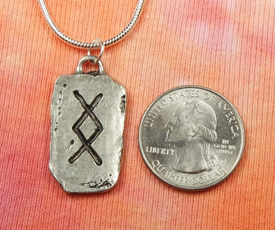 Ingwaz Rune Necklace, Runic Elder Futhark Runes Jewelry, 100% Lead-free ...