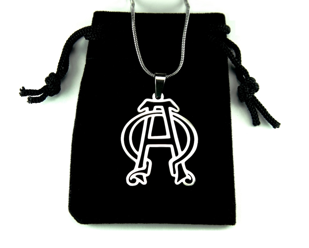 Alpha Omega Necklace, Pure 304 Stainless Steel Greek Letters Alphabet ...