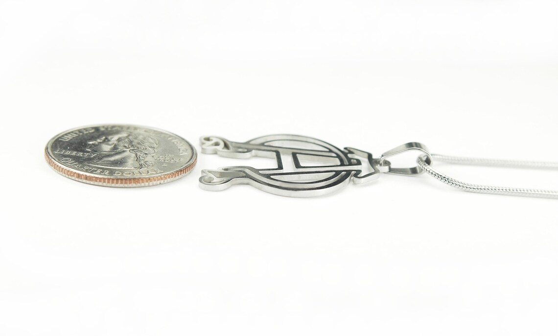 Alpha Omega Necklace, Pure 304 Stainless Steel Greek Letters Alphabet ...
