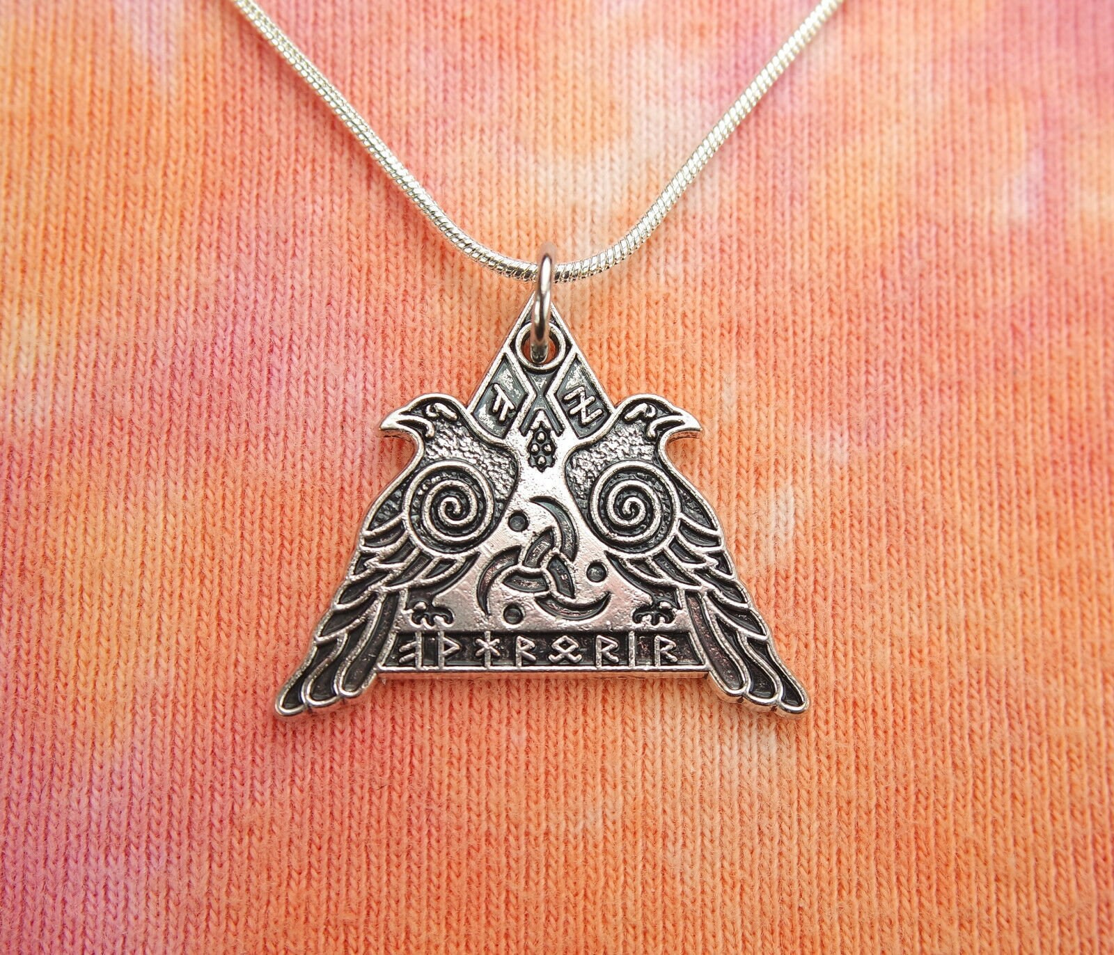 Huginn and Muninn Pyramid Necklace Viking Runes Charm Pendant - Etsy
