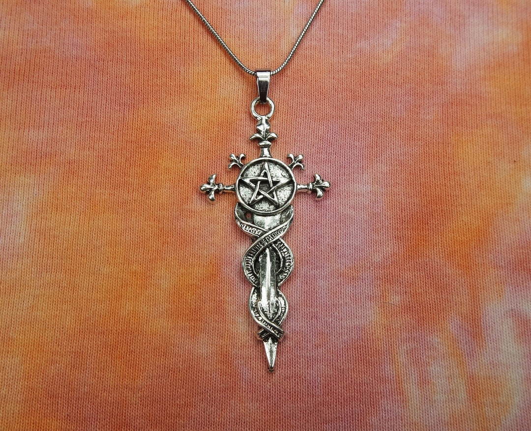 Hecate's Dagger With Pentacle and Fleur-de-lis, Necklace or Earrings ...