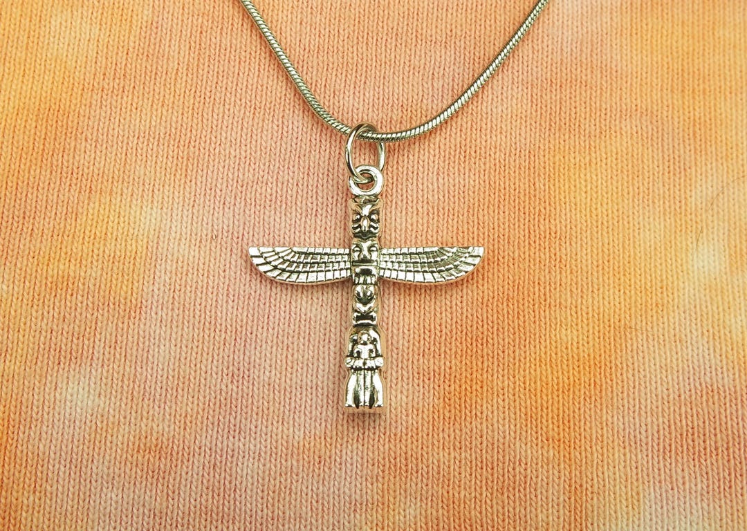 Totem Pole Necklace, Native American Indian Supernatural Thunder Bird ...
