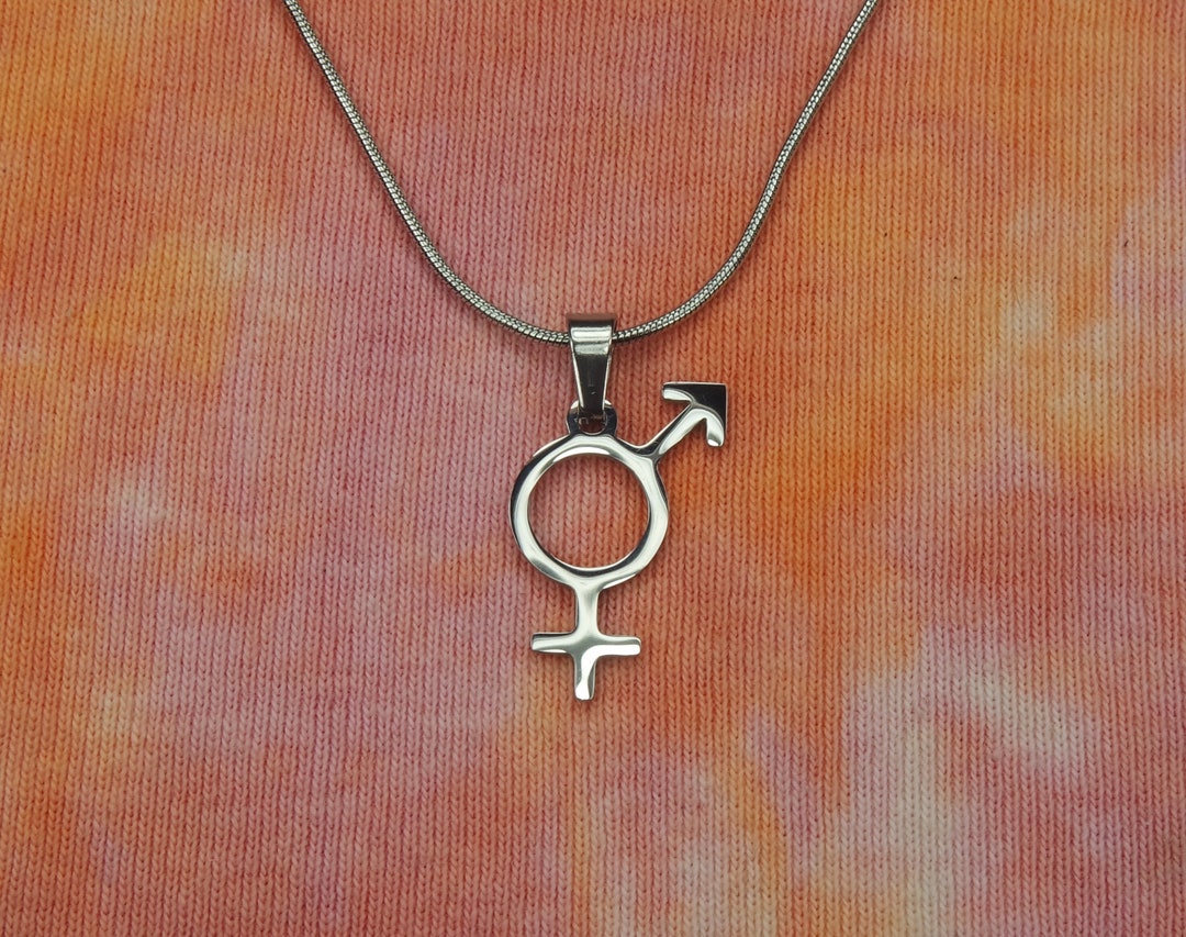 Bigender Necklace or Earrings, Two Spirit Waterproof Stainless Steel ...
