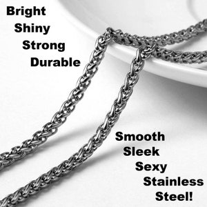 Braided WHEAT Chain Waterproof Stainless Steel Made to Order Any Custom ...