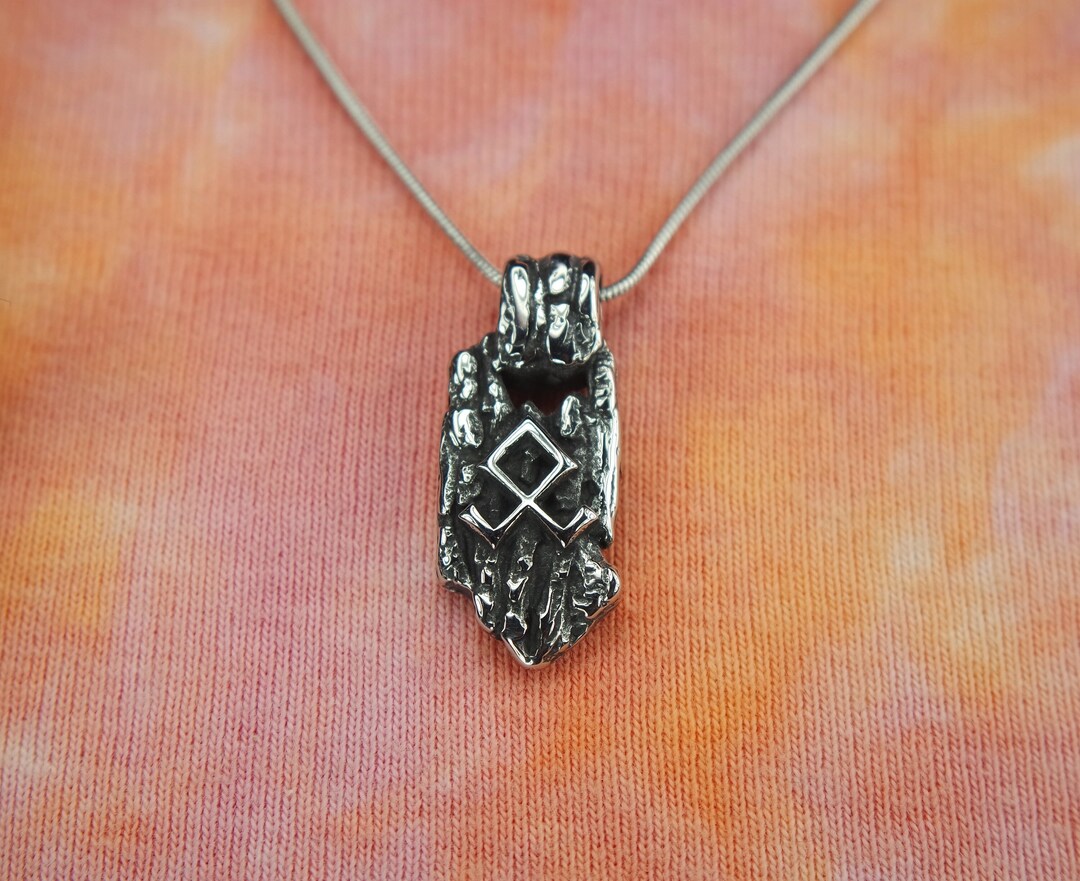Othala Rune Necklace, Elder Futhark Heathen Symbol Waterproof Stainless ...