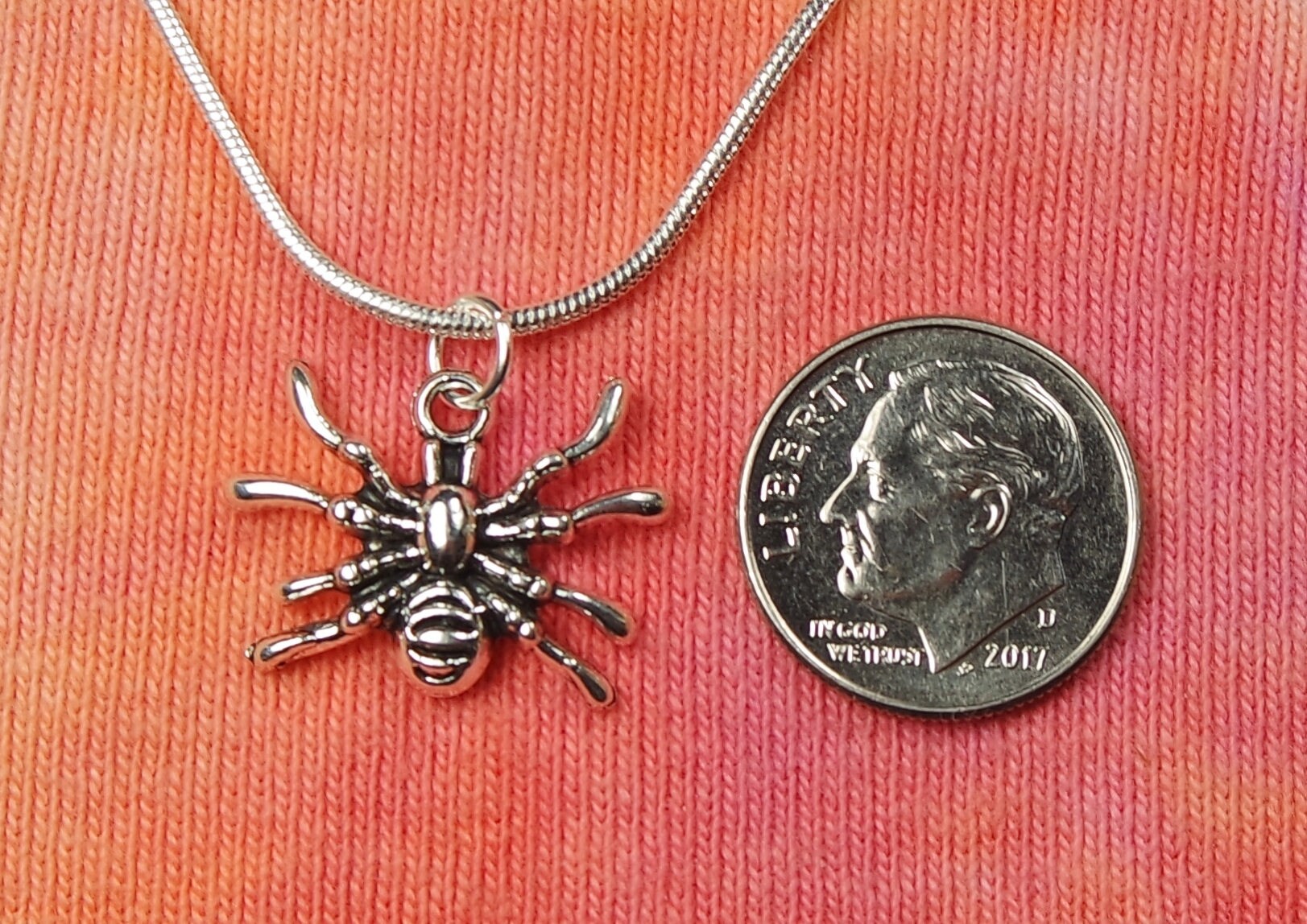 Spider Necklace Pick 1636 Long Chain Arachnid | Etsy