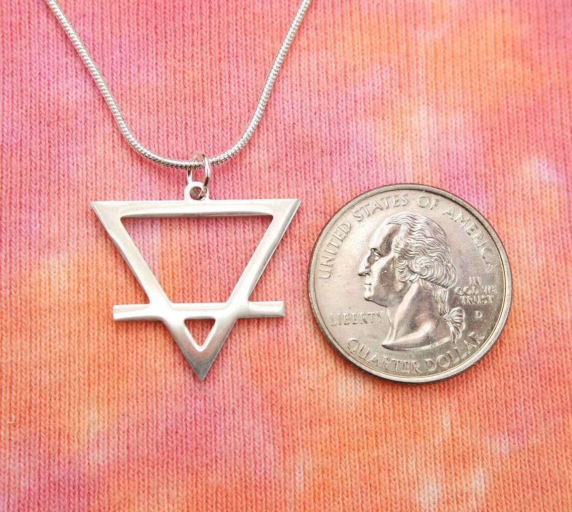 Earth Symbol Necklace, Alchemy Hermetic Stainless Steel Sign Charm ...