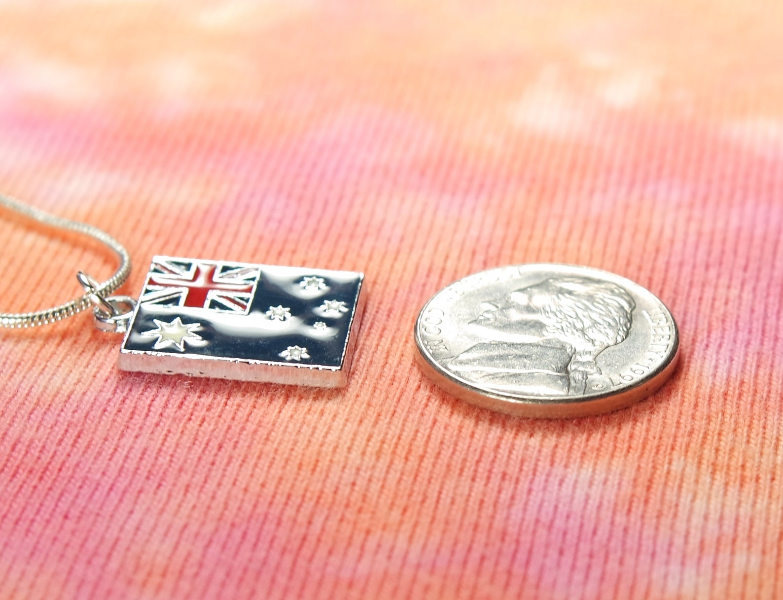 Australia Flag Necklace, Australian Country Enamel Flag Charm Pendant ...