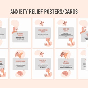 Anxiety Relief Flashcards Anxiety Relief Poster Set Therapy - Etsy