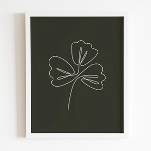 Clover Poster Minimalist Poster Line Art Poster Botanical | Etsy