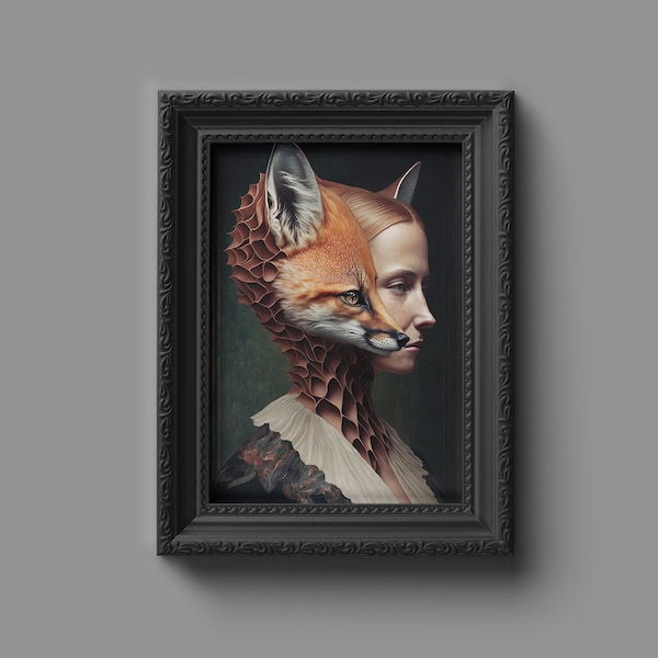 Fox Woman Art - Etsy