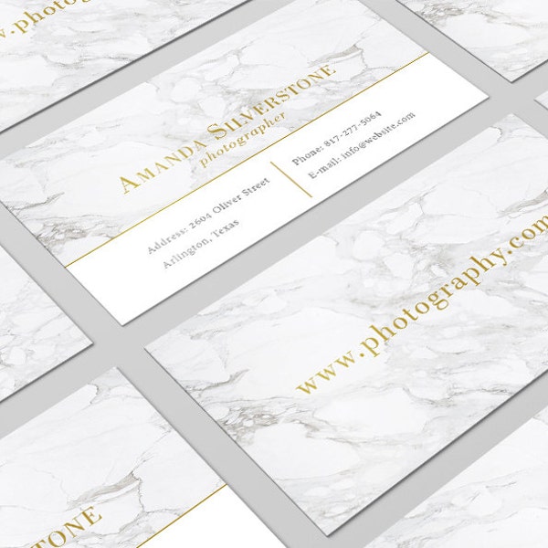 Marble Business Card - Etsy