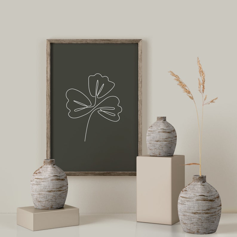 Clover Poster Minimalist Poster Line Art Poster Botanical | Etsy