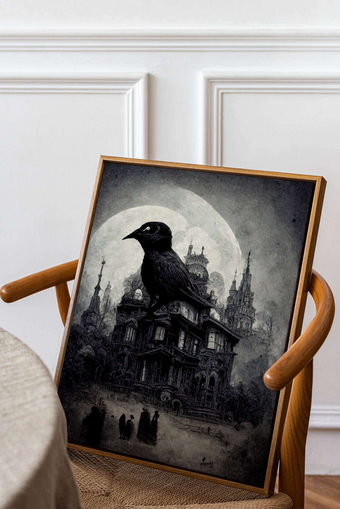Halloween Poster Halloween Wall Decor Raven Wall Art Raven - Etsy