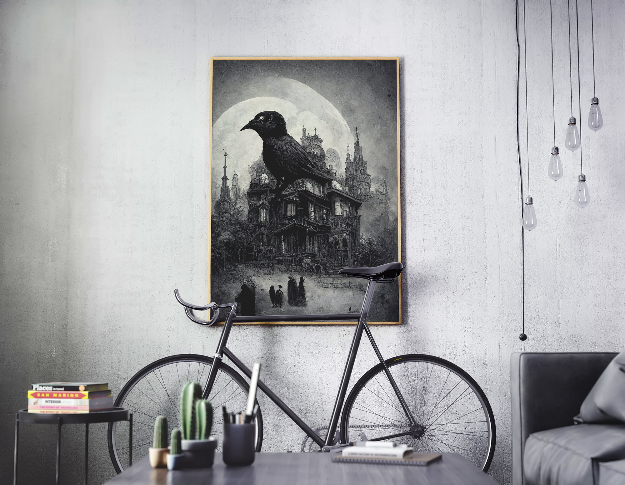Halloween Poster Halloween Wall Decor Raven Wall Art Raven - Etsy
