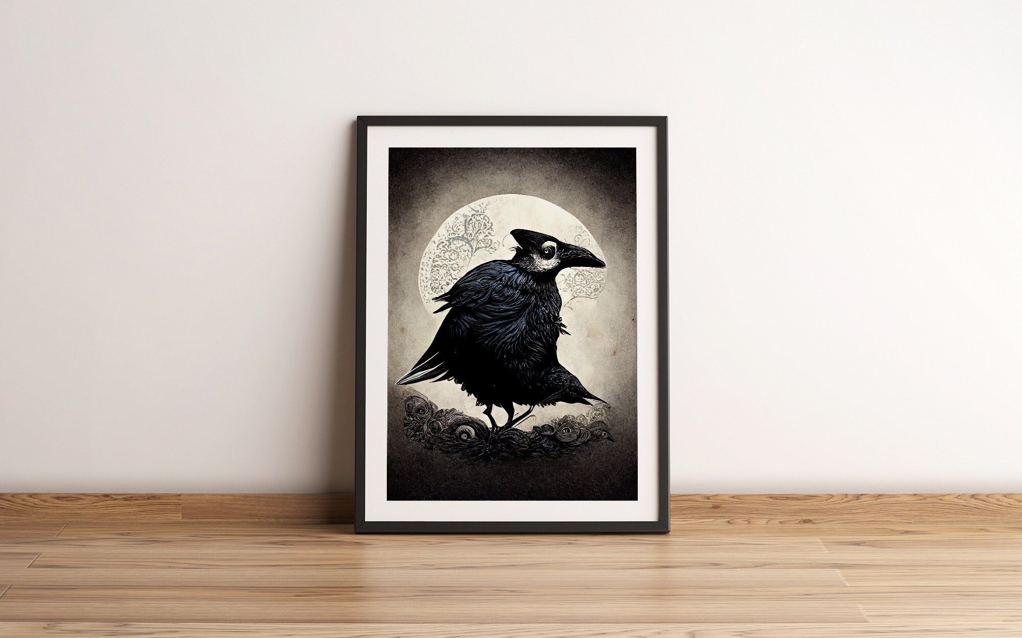 Edgar Allan Poe Raven Poster Raven Illustration Halloween - Etsy