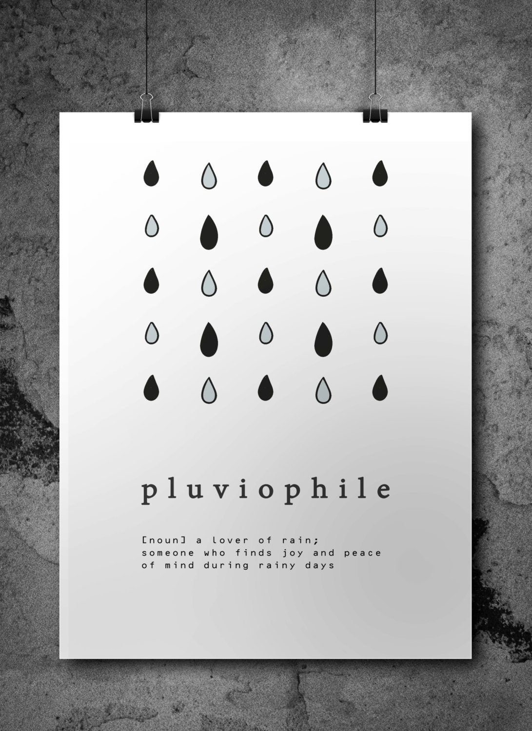 Pluviophile Poster Rain Lover Poster Rain Poster - Etsy