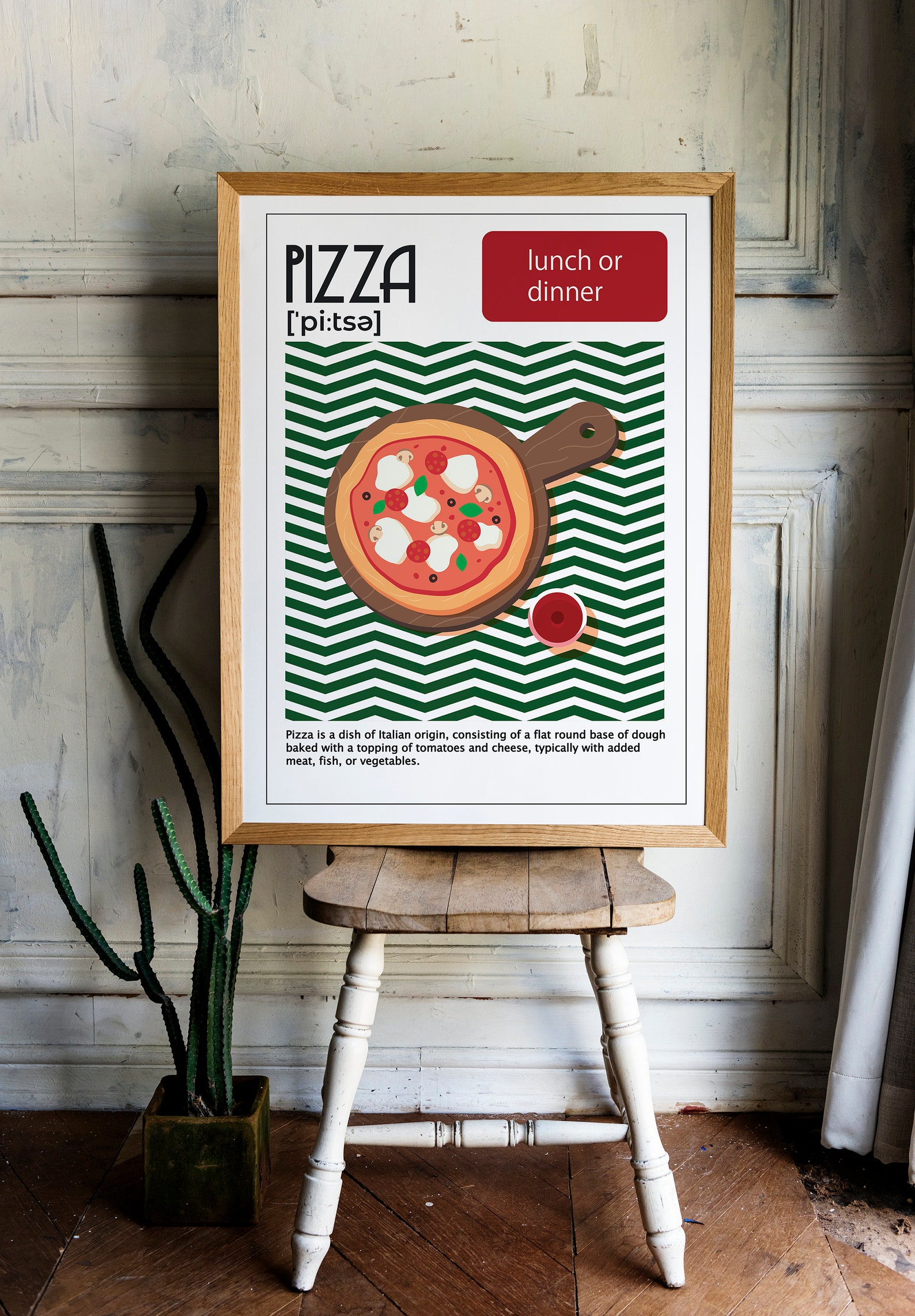 Pizza Definition Poster Pizza Poster Italian Food Poster - Etsy