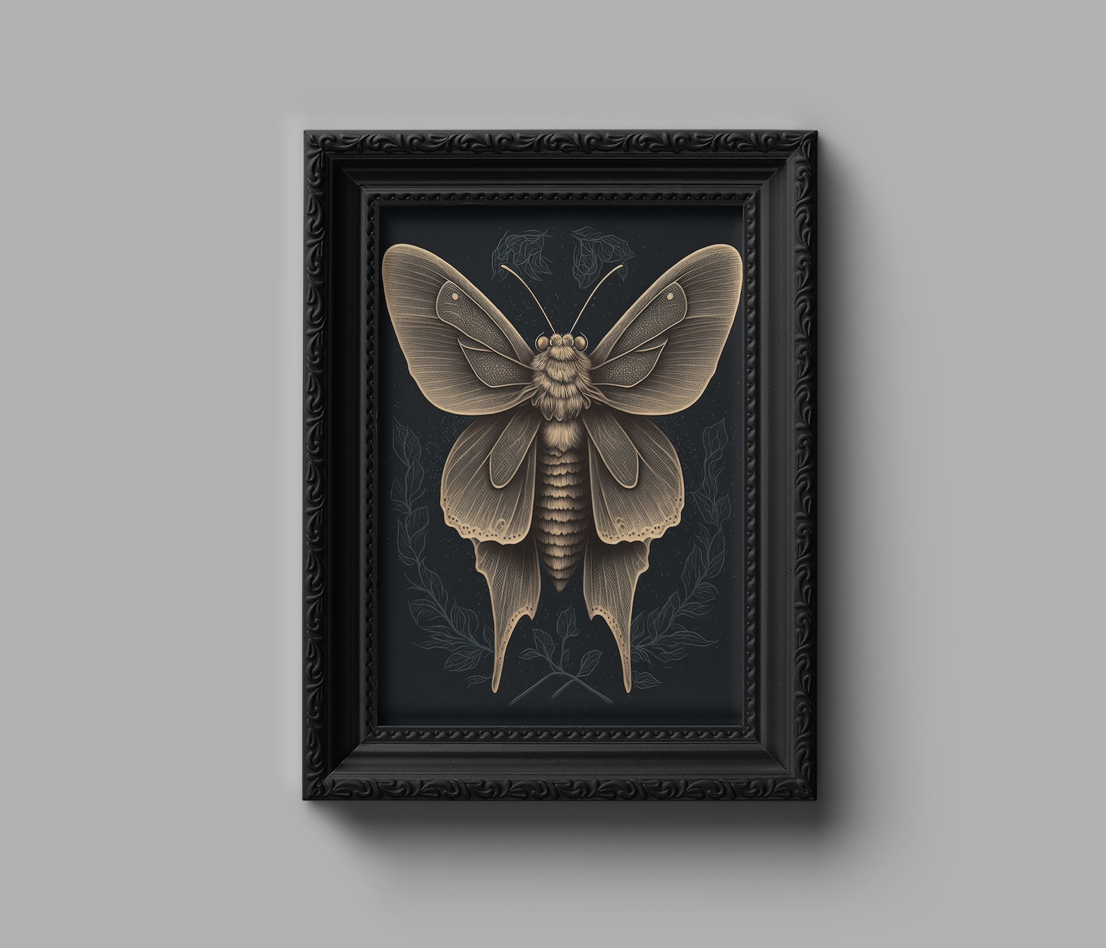 Golden Moth Poster, Dark Academia Art, Moth Wall Art, Moth Vintage Art ...