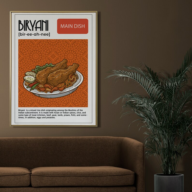 Biryani Poster Biryani Food Print Food Print Food - Etsy