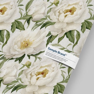 White Peony Seamless Pattern, Commercial Use, Peonies Pattern, Digital ...