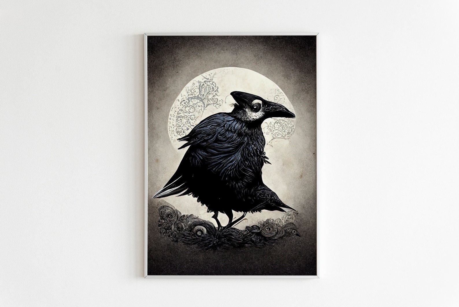 Edgar Allan Poe Raven Poster Raven Illustration Halloween - Etsy
