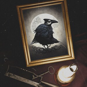 Edgar Allan Poe Raven Poster Raven Illustration Halloween - Etsy