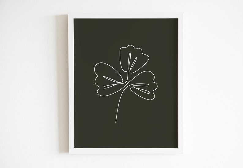 Clover Poster Minimalist Poster Line Art Poster Botanical | Etsy