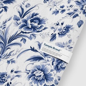 Royal Blue Toile Seamless Pattern, Commercial Use, Digital Paper, Blue ...