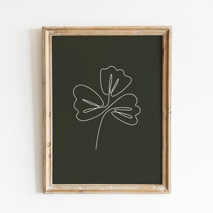 Clover Poster Minimalist Poster Line Art Poster Botanical | Etsy