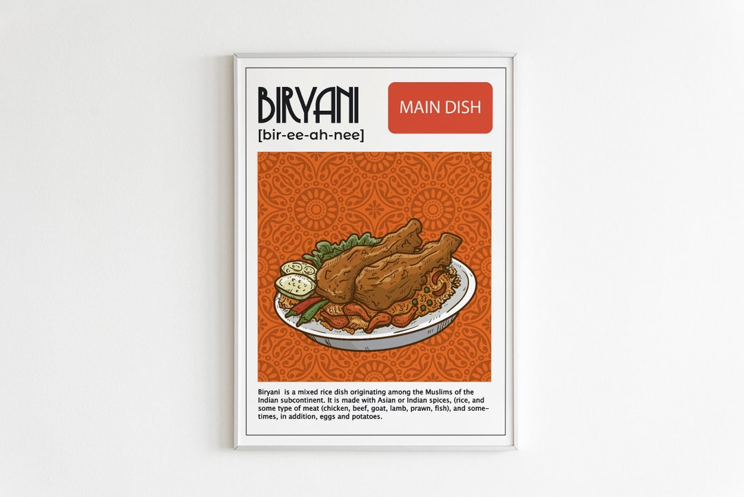 Biryani Poster Biryani Food Print Food Print Food - Etsy