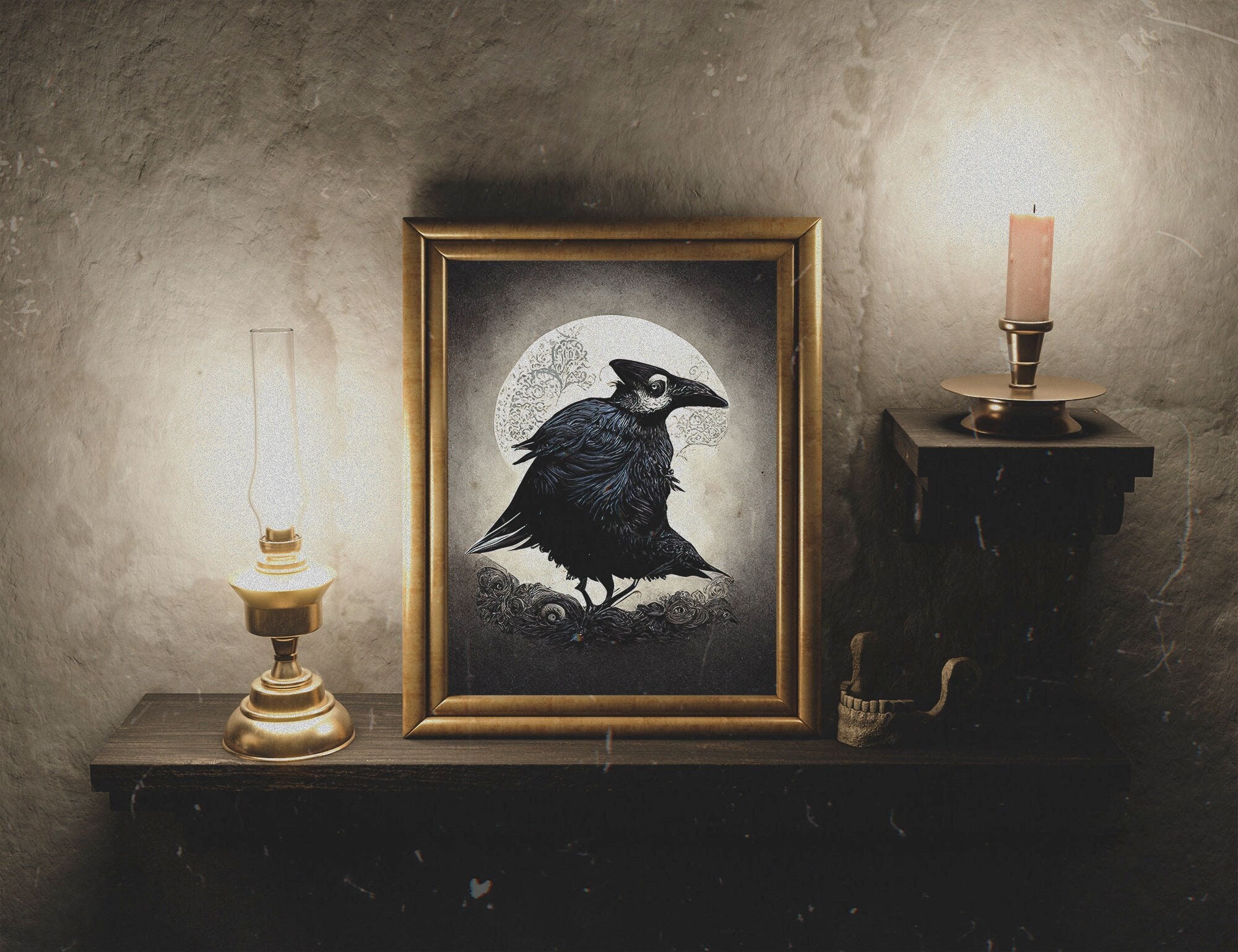Edgar Allan Poe Raven Poster Raven Illustration Halloween - Etsy
