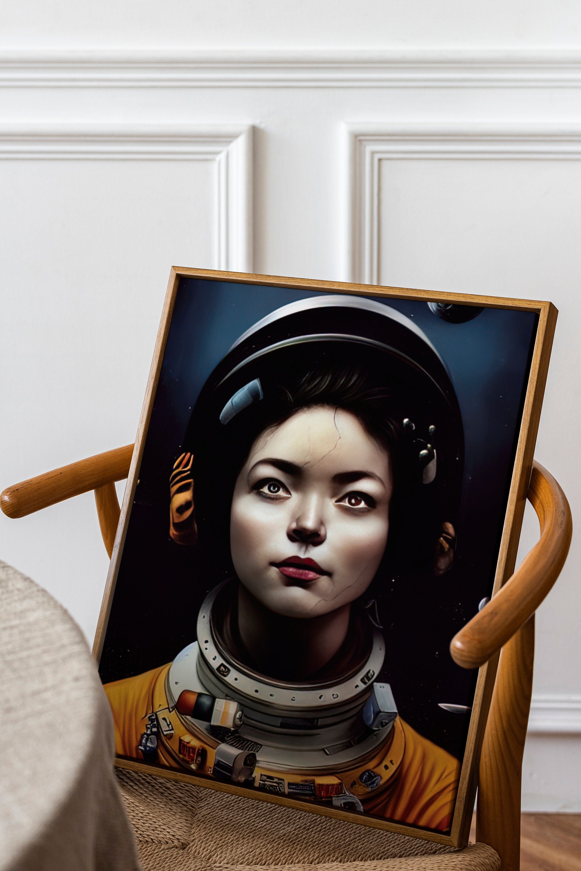 Astronaut Woman on the Moon Poster Astronaut Poster - Etsy