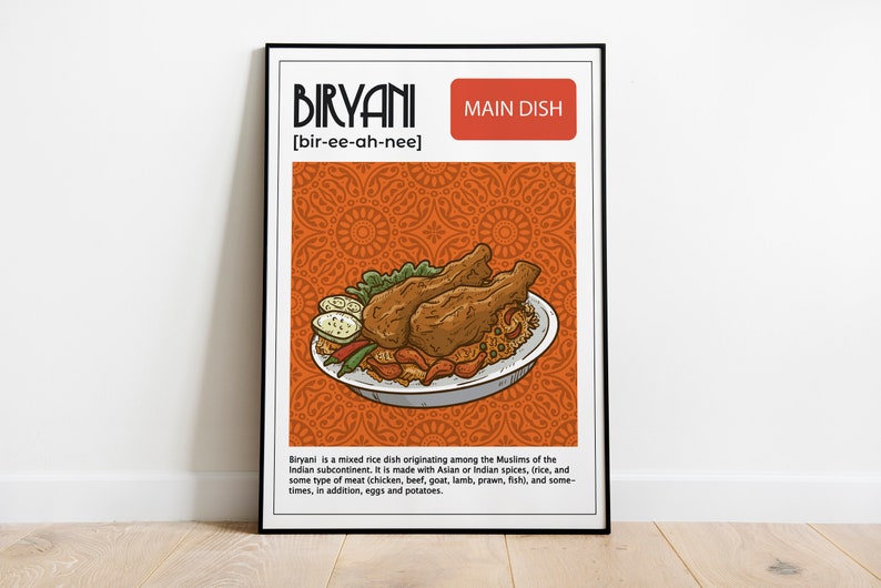 Biryani Poster Biryani Food Print Food Print Food - Etsy