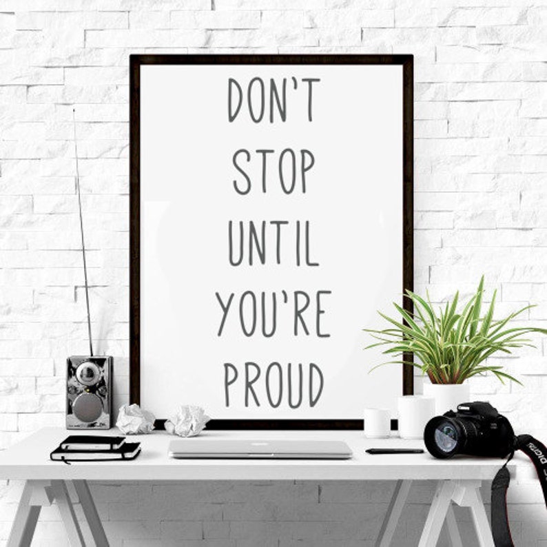 Don't Stop Until You're Proud Motivational Poster - Etsy