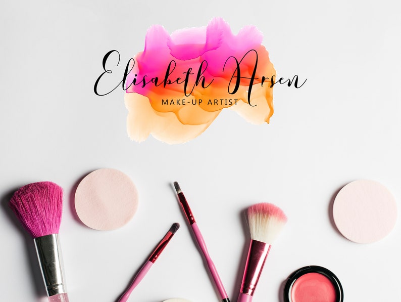 Makeup Logo Makeup Artist Log Logo Design Watercolor Logo - Etsy