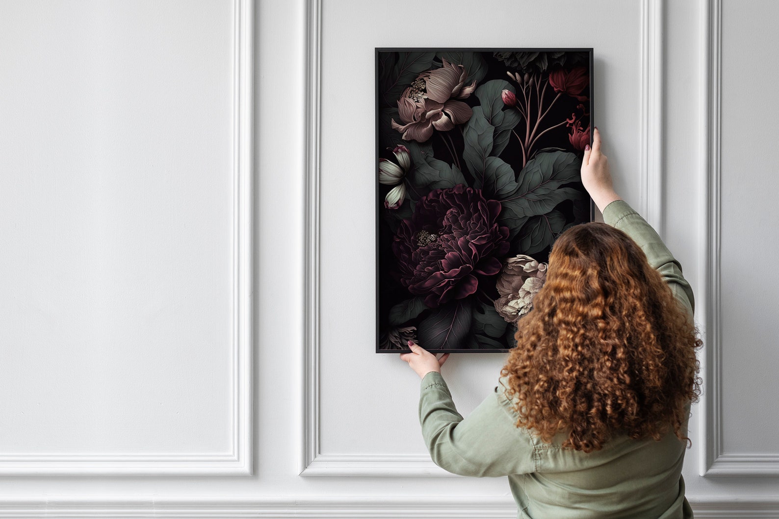 Dark Floral Wall Art Moody Floral Art Dark Botanical Print Etsy