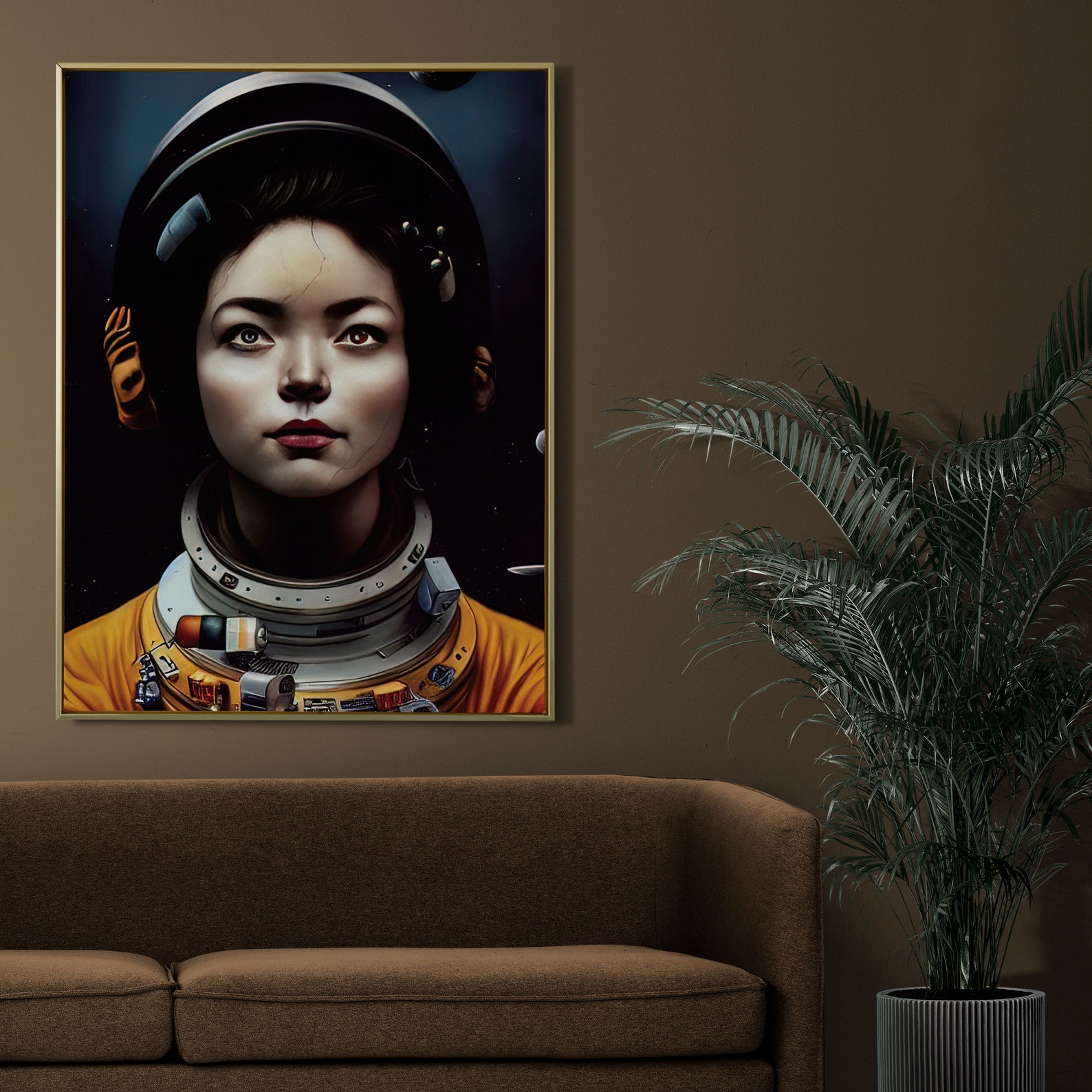 Astronaut Woman on the Moon Poster Astronaut Poster - Etsy