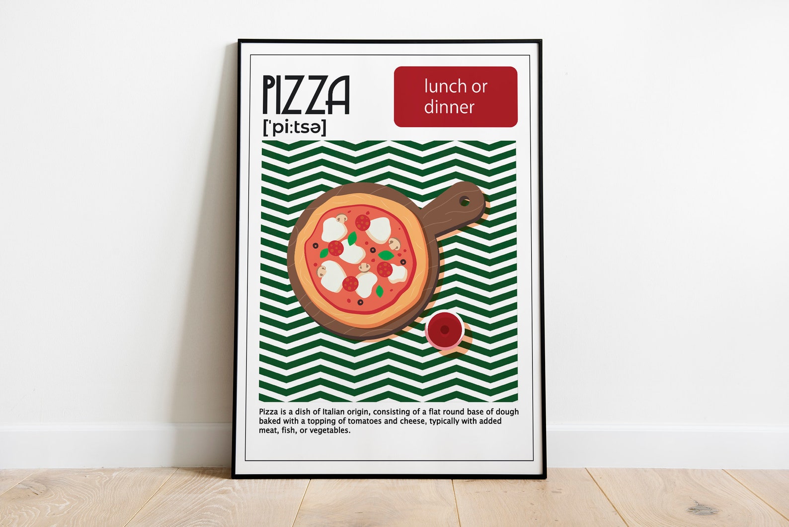 Pizza Definition Poster Pizza Poster Italian Food Poster - Etsy