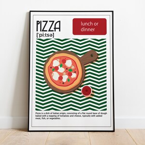 Pizza Definition Poster Pizza Poster Italian Food Poster - Etsy
