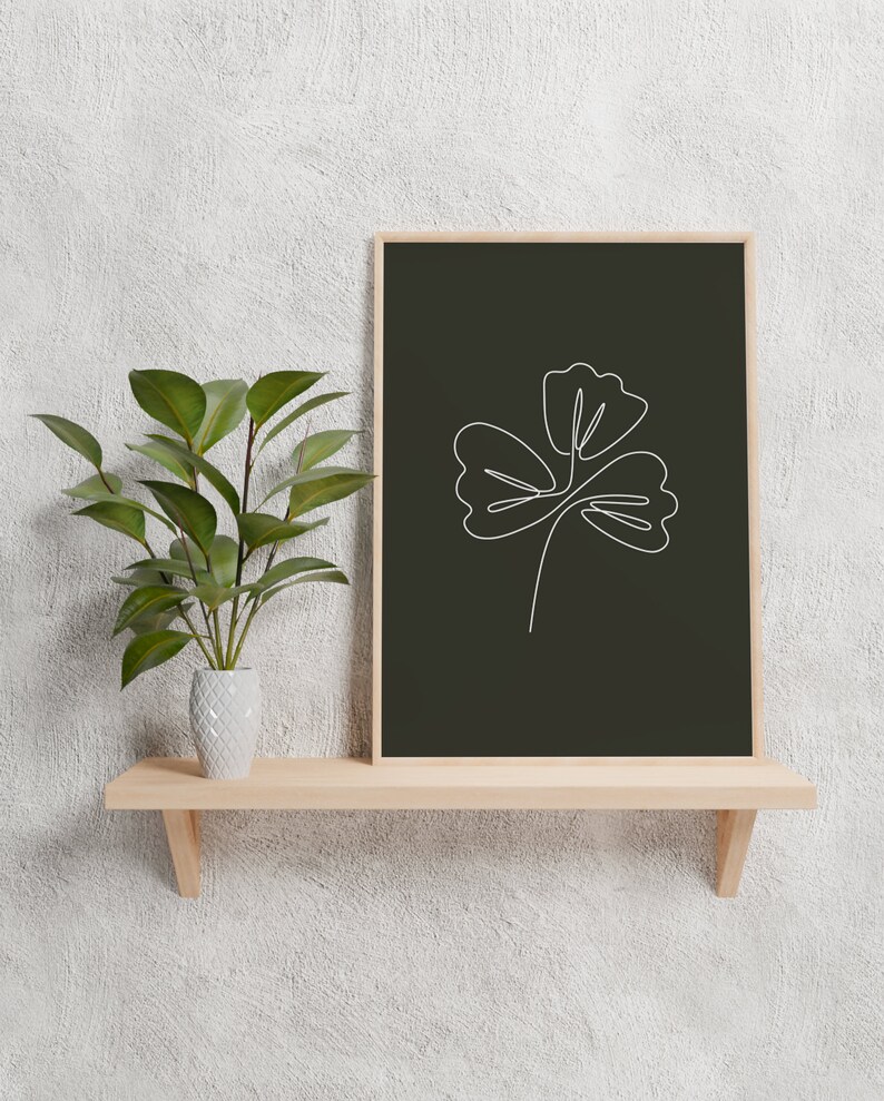Clover Poster Minimalist Poster Line Art Poster Botanical | Etsy
