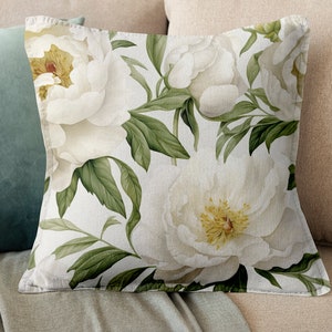 White Peony Seamless Pattern, Commercial Use, Peonies Pattern, Digital ...