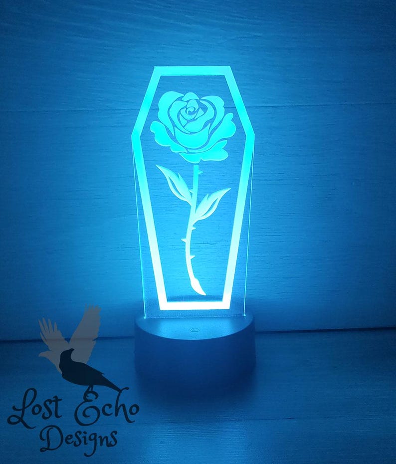 Rose Flower Coffin Goth Gothic Night Light Table Gift Vampire - Etsy