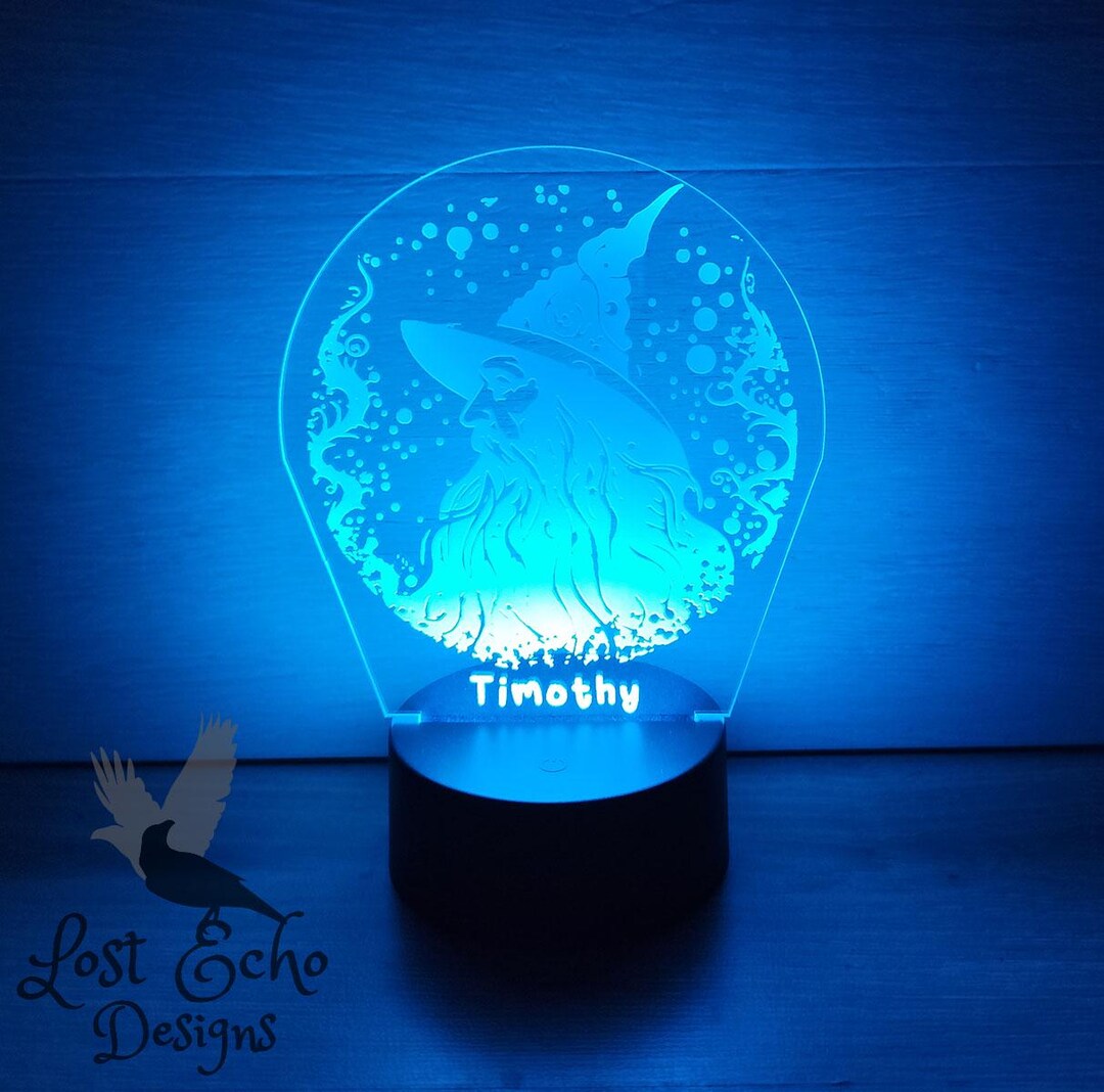 Personalized Wizard Fighter D20 Table Top Rpg TTRPG LED Lamp Night ...
