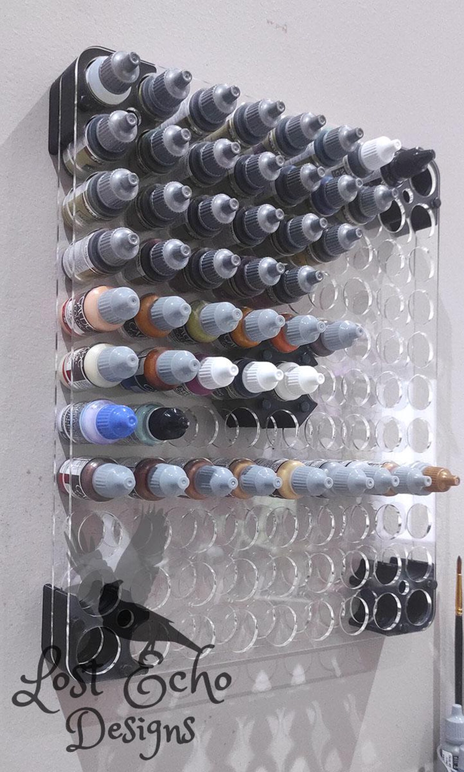 99 Hole Wall Mount Paint Rack for Vallejo / Army Painter Miniature ...