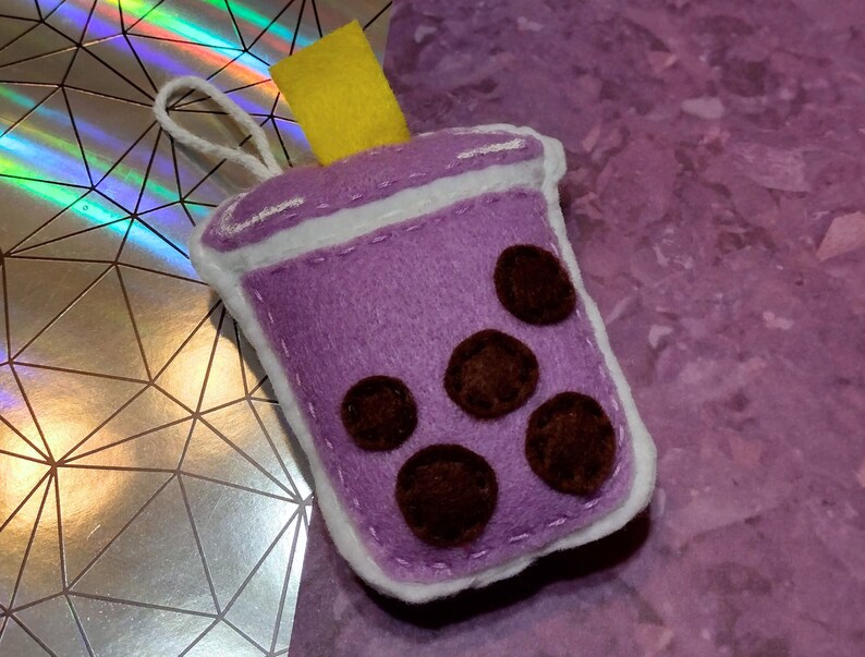 Handmade Boba Tea Christmas Tree Felt Ornaments_ Matcha, Taro, Milk Tea ...