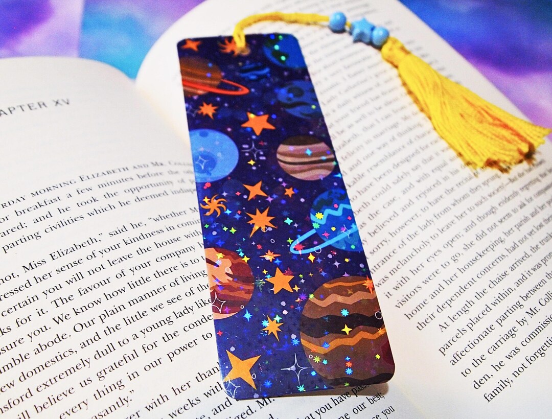 Holographic Outer Space Bookmark With Tassel - Etsy